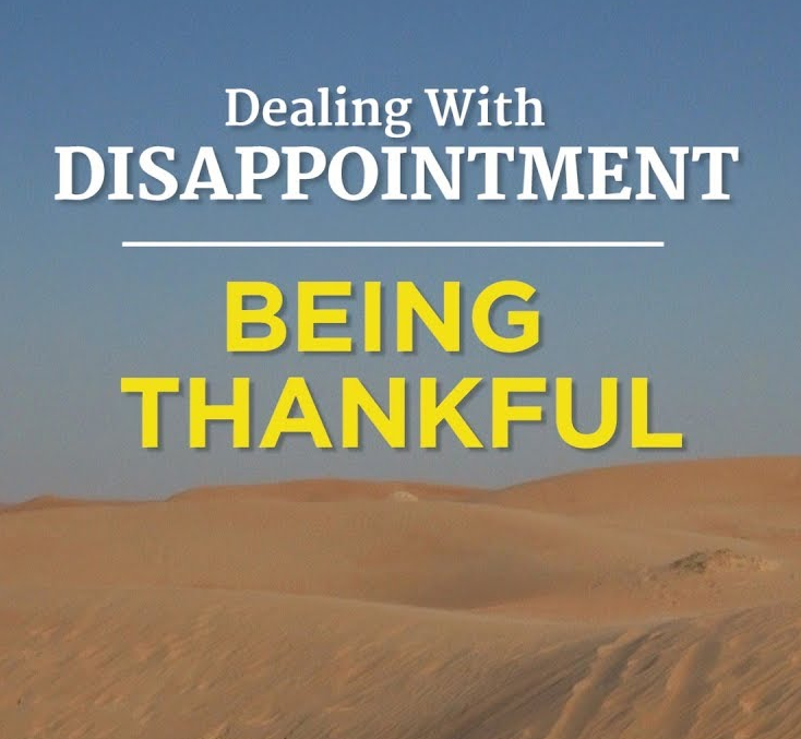 When You Are Disappointed, Being Thankful Helps - Connie Hertz